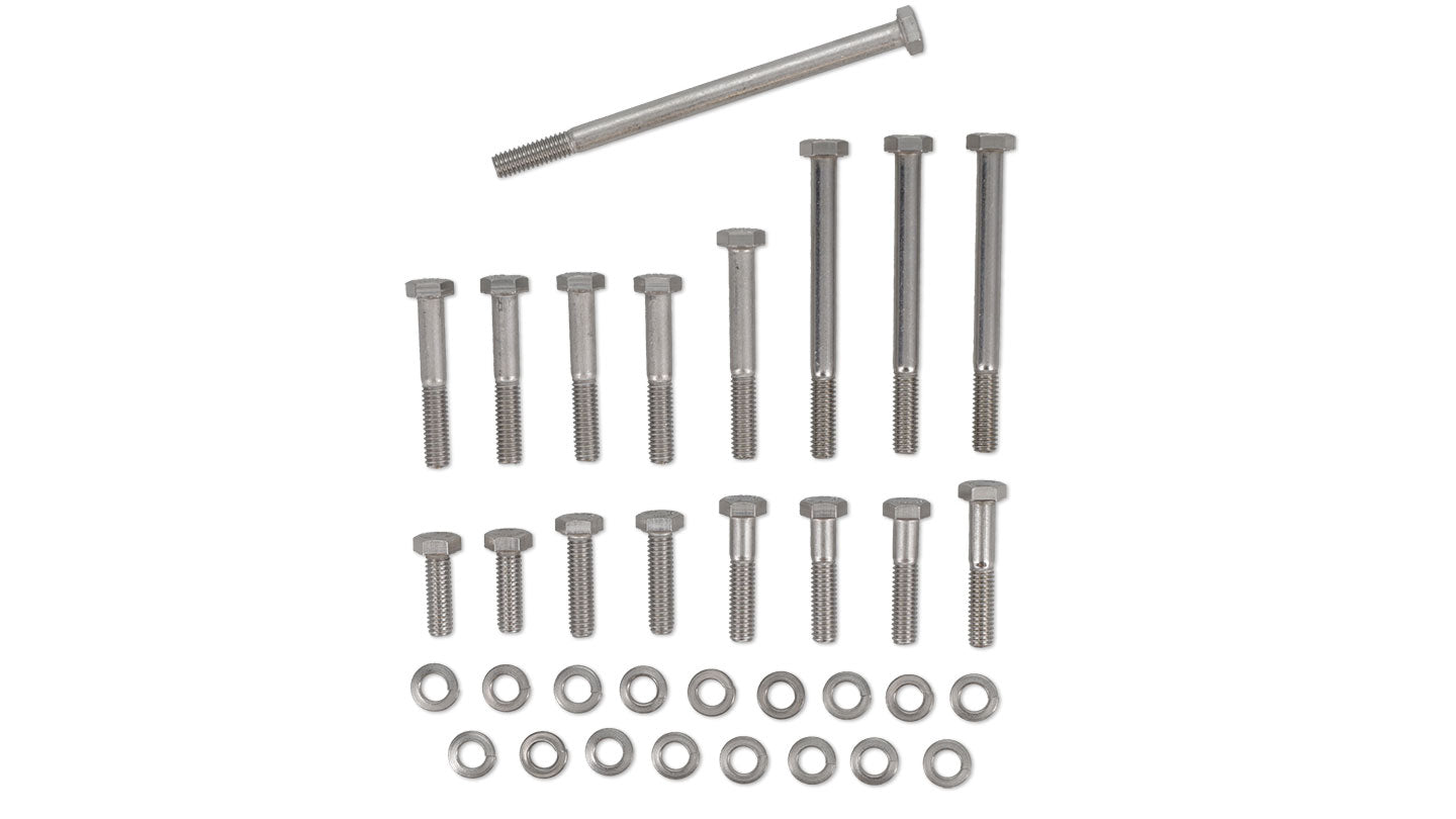 Stainless Steel Water Pump and Timing Cover Bolt Kit, 1966-77 Ford Bro