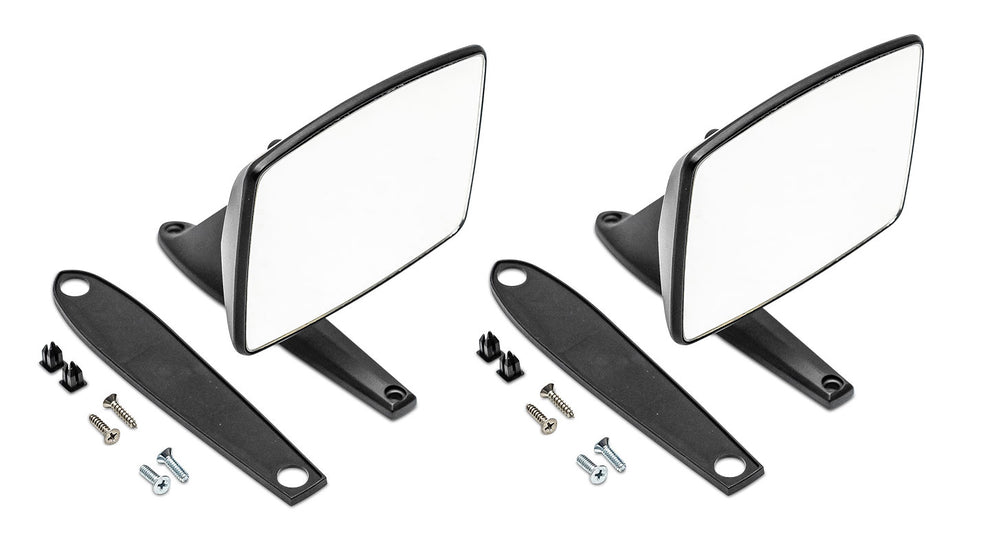 Satin Black Side Mirrors, Pair