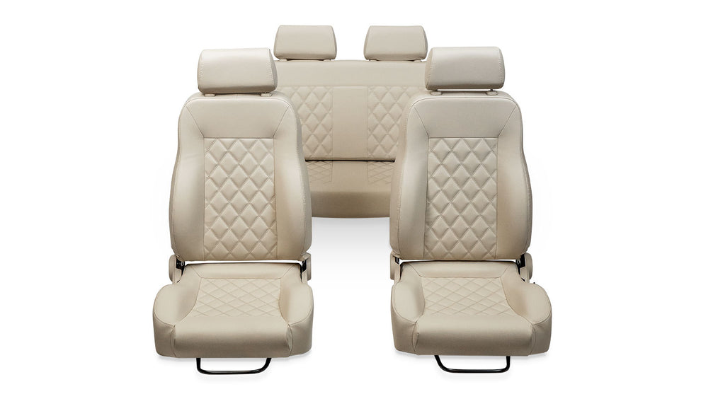 Premium Parchment Diamond Stitched Front & Rear Seats