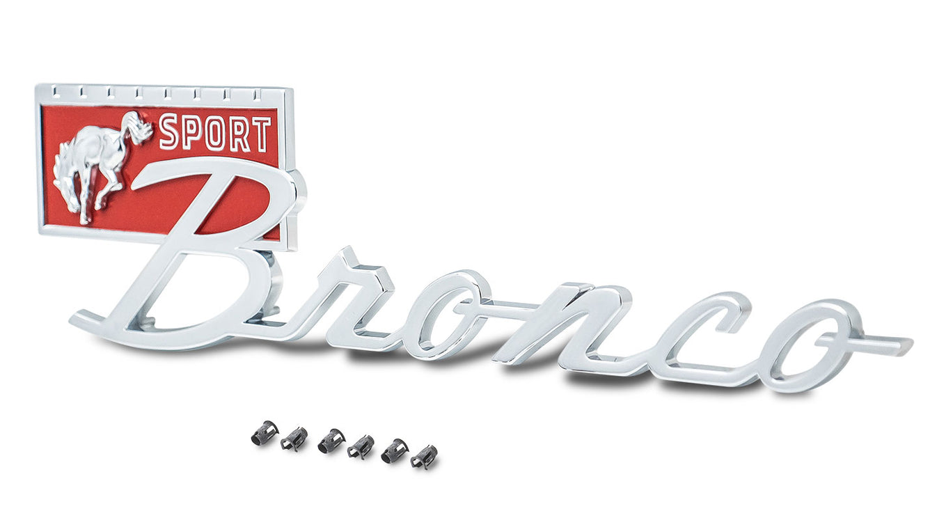 1966-1977 Ford Bronco Sport Chrome Fender Emblem