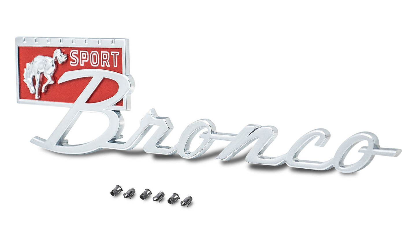 1966-1977 Ford Bronco Sport Chrome Fender Emblem