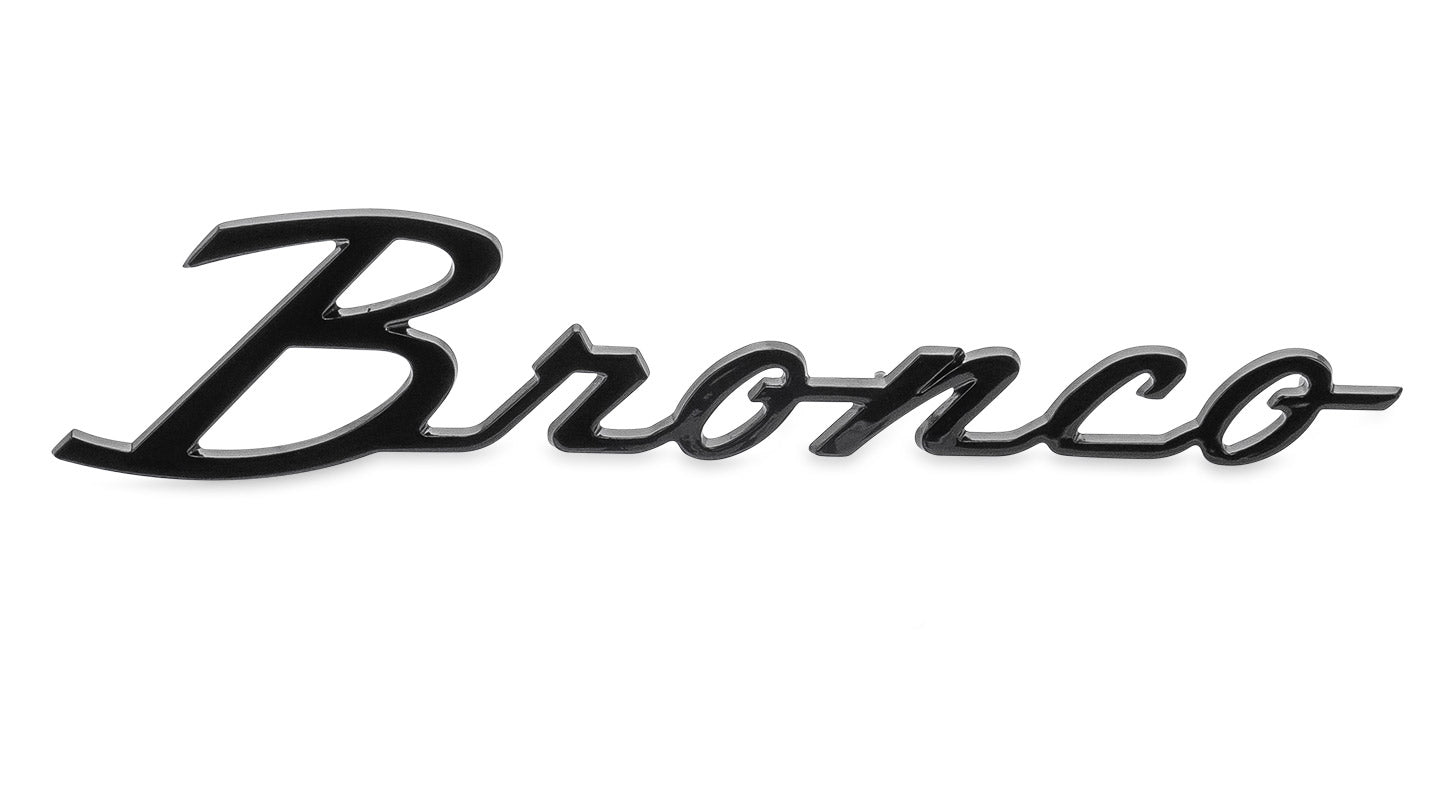 66-77 Ford Bronco Black Chrome Script Fender Emblem