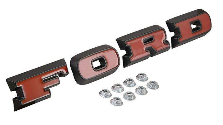 1966-1977 Ford Bronco Grill Letters in Black and Red