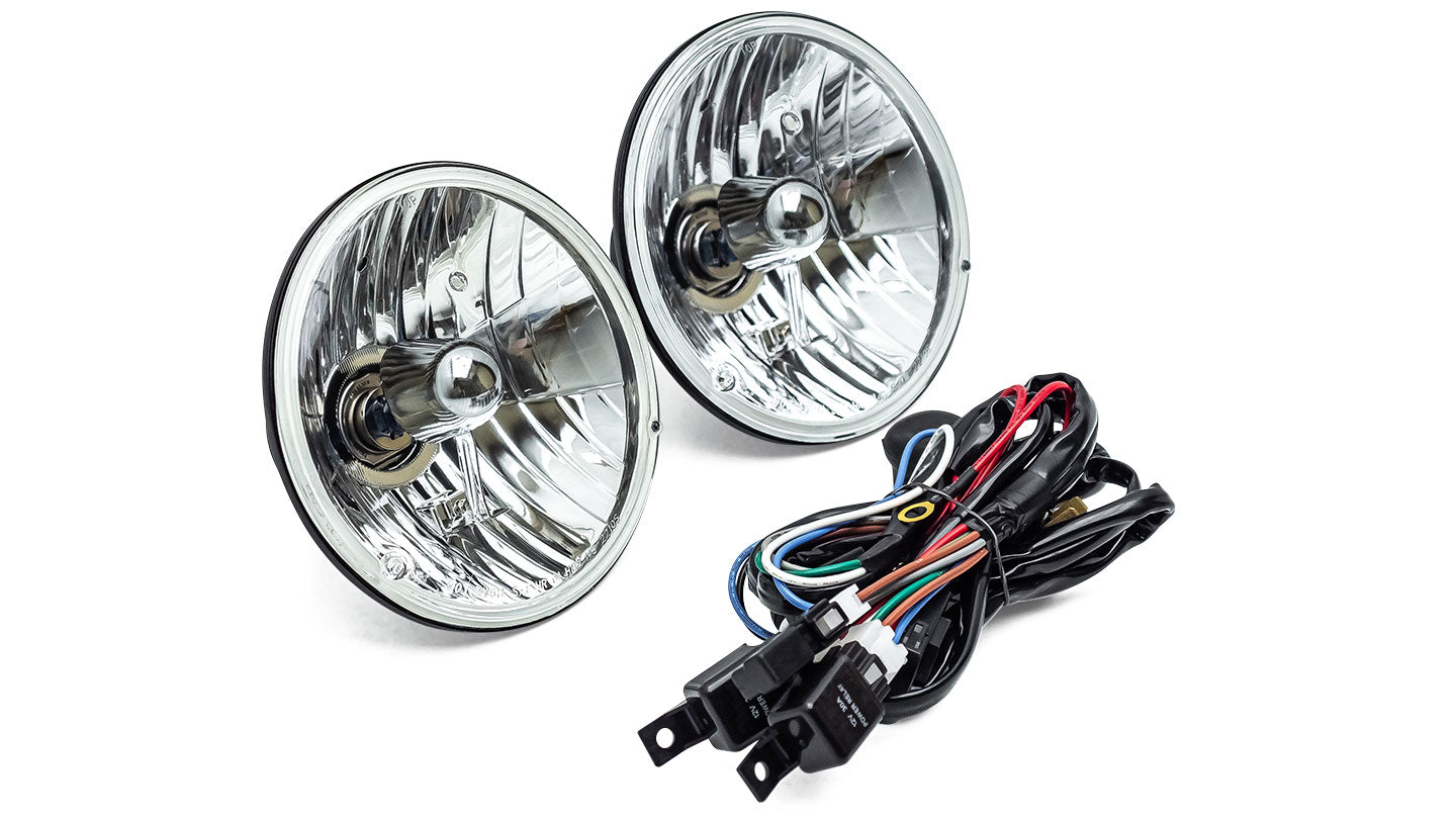 H4 Halogen Headlight Conversion w/Heavy Duty Wiring Harness Kit