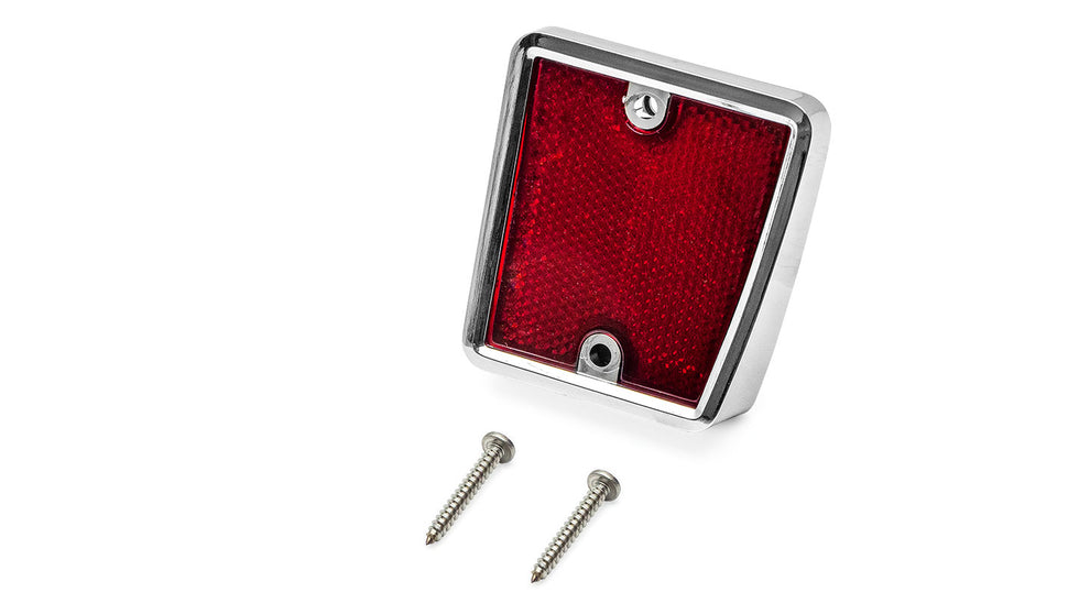 Passenger Side Rear Reflector with Chrome Bezel, 1970-77 Ford Bronco
