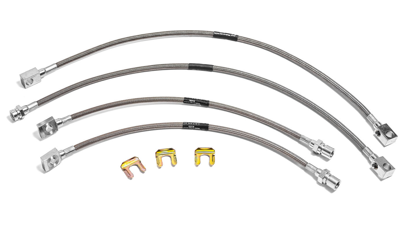 Braided Stainless Brake Hose Kit for Factory Disc Brakes, 1976-77 Ford