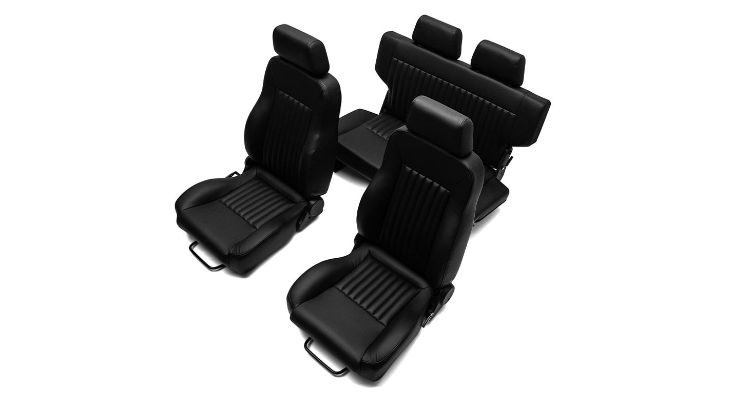 66-77 Ford Bronco Premium Black Seats Set