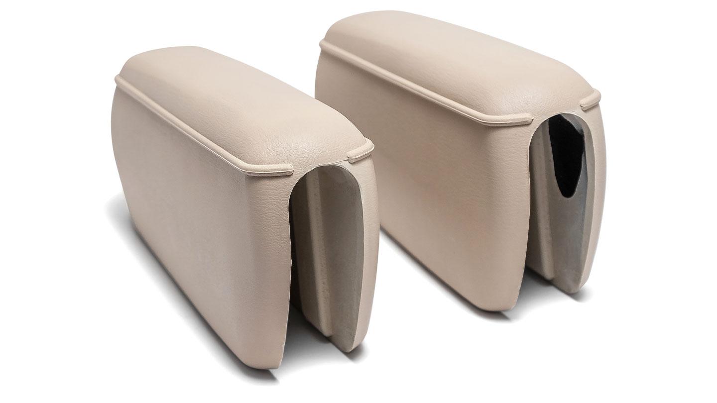 67-77 Ford Bronco Parchment Rear Bench Arm Rests