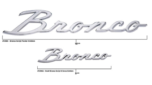 Bronco Script & Horse Emblem Set, Chrome, Adhesive-Backed