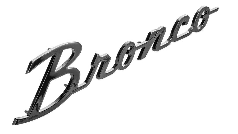 66-77 Ford Bronco Black Chrome Script Fender Emblem