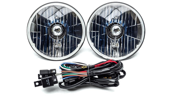 H4 Halogen Headlight Conversion w/Heavy Duty Wiring Harness Kit, 1966-